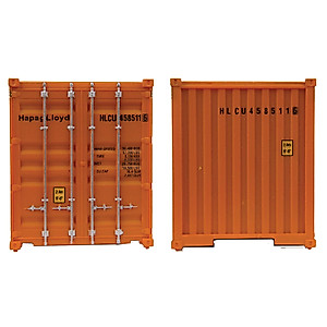 Walthers SceneMaster HO Scale Model of Hapag Lloyd (Orange, Blue) 40' Hi Cube Corrugated Side Container,949-8254