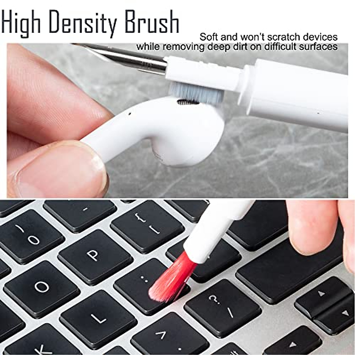 (2 Pack) FWY Earbuds Cleaning Kit, 4 in 1 Wireless Headphones Cleaning Tool Pen Multi-Function Cleaner Kit with Soft Brush for Earphones, Charging Box Accessories, Phone, Camera