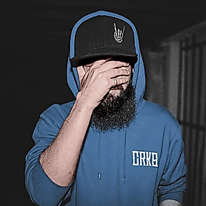 Cool Rock Roll Skeleton Hand Flat Bill Hats Snapback Hat Baseball Cap Black Snapback Hats for Men Adjustable