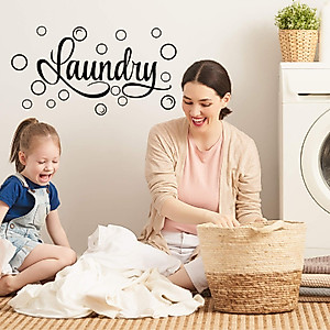 Laundry Room Vinyl Wall Decal Washer Dryer Decals Stickers Laundry Room Decal Quote Bubble Sticker Laundry Today Naked Tomorrow Vinyl Decal Laundry Art Signs Wall Quote Sticker (Black)