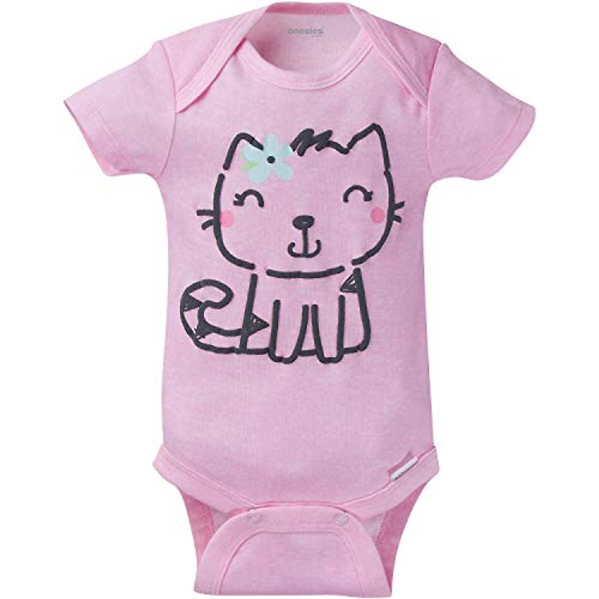 Onesies Brand Baby Girl's 8-Pack Short Sleeve Mix & Match Bodysuits, Cuddly Cats & Flowers, 3-6 Months