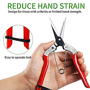 GARTOL Micro-Tip Pruning Shears, Hand Pruner Snips Florist Garden Scissors with Silicone Protective Sleeve, Perfect for Cutting Buds, Flowers, Vegetables and Picking Fruit, Trimming Plants(2 Pack)