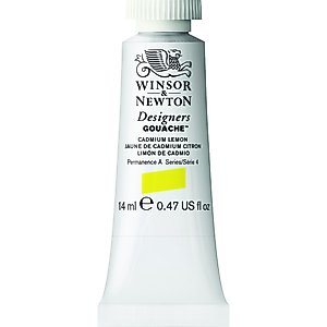 Winsor & Newton Designer's Gouache, 14 ml (0.47oz) tube, Cadmium Lemon