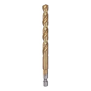 HARFINGTON 1/4" Hex Shank Drill Bit 8mm Titanium Drill Bits Set M35 High Speed Steel Twist Drill Bit 105mm Long Fully Ground for Wood, Stainless Steel, Metal, Plastic Plastic