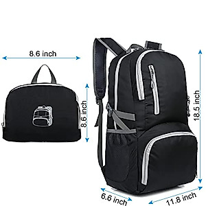 Packable Lightweight Hiking Backpack,Oliomp-35L Waterproof Foldable Travel Backpack Suitable for men and women camping outdoor hiking and cycling.(black)