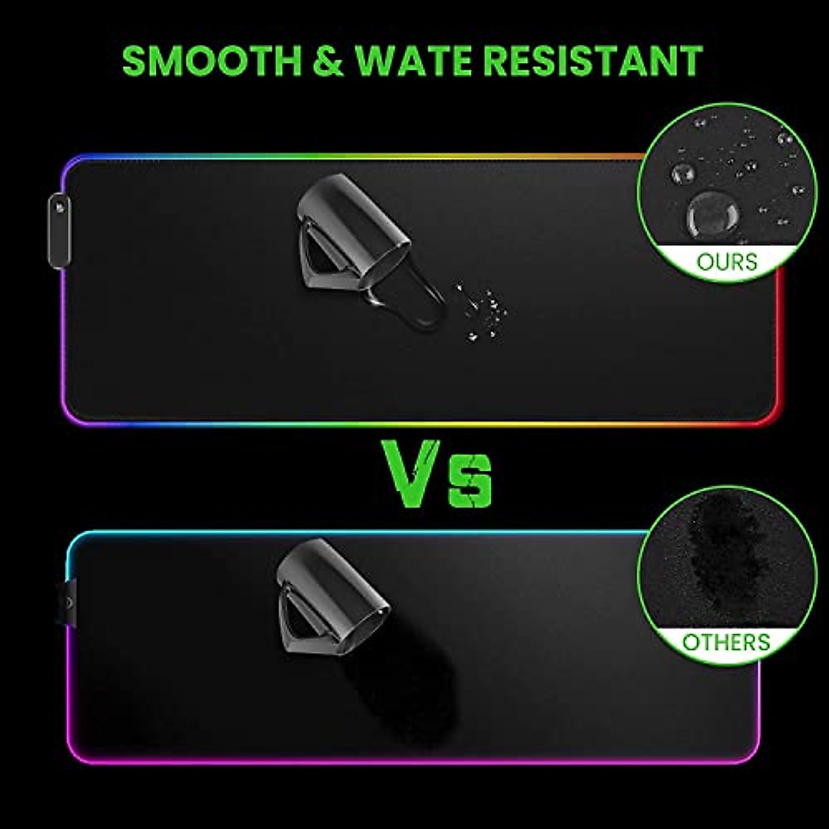 Ajazz Gaming Keyboard and Mouse and Gaming Mouse pad and Wrist Rest,Wired RGB Backlight Bundle for PC Gamers and Xbox and PS4 Users - 4 in1 Gaming Set (Hybird Blue Gaming Switch)