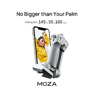 MOZA Mini MX Gimbal Stabilizer 3-Axis Mobile Handheld Stabilizer for Smartphone Small Palm Size Support iOS&Android Easy Start Filming with Max Payload 9.9OZ for Vlog YouTube Street Snapshot