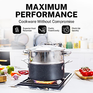 GRANITESTONE 20 Pc Kitchen Pots and Pans Set Non Stick Cookware Set, Kitchen Cookware Sets, Granite Nonstick Cookware Set, Diamond Coated Non Toxic Cookware Set, Oven & Dishwasher Safe