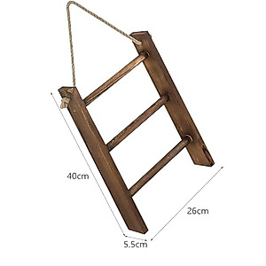 Generic Wood Towel Racks Wood Shelf Wall Mount Bathroom Decor Towel Bars Modern with Rope Rustic for Bathroom Farmhouse Kitchen Room, 40cmx26cmx5.5cm
