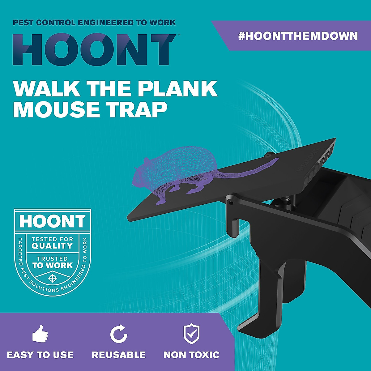 Hoont Walk The Plank Bucket Mouse Trap, Includes 2 Ramps - Commercial Grade Humane Mouse Trap Killer, Mice Exterminator Control - Upgrade