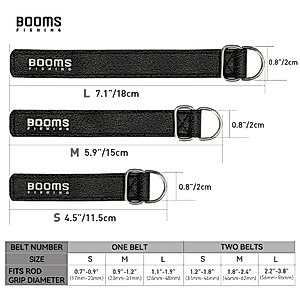 Booms Fishing RB1 Rod Tie Belts Pole Straps 4pcs 5.9"