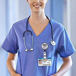 YAZMEEN Nurse in Progress Please Wait Retractable Badge Reel with Alligator Clip Funny ID Badge Holder Funny Nurse Student Badge Clear Name Card Holder for RN LPN CNA Nursing Doctor Teacher Student