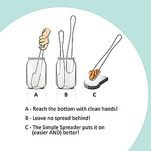 Stainless Steel Spatula Spreader Knife, Peanut Butter and Jelly, Chocolate or Strawberry Jam Stirrer & Jar Scraper Multifunction Stir & Scrape BIG Jars - Spread with Clean Hands By Simple preading