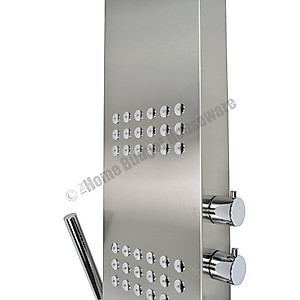 Blue Ocean 66.5” Stainless Steel SPS8727 Thermostatic Shower Panel with Rainfall Shower Head, Body Nozzles, and Handheld Shower Head