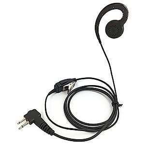 PROMAXPOWER 1-Wire C-Shape Swivel Earpiece Headset with PTT Button Mic for Motorola Two-Way Radio Walkie Talkies CP100, CP185, CP200, CLS1110, CLS1410, EP450 (1-Pack)