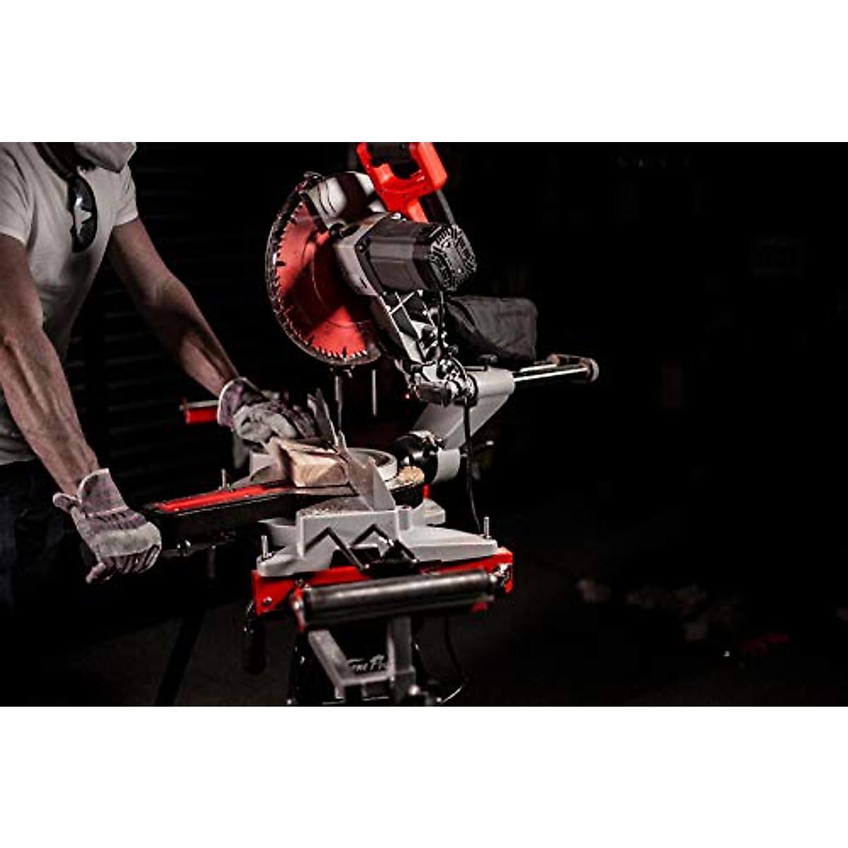 XtremepowerUS 12-Inch Sliding Compound Miter Saw, Blades, Precision Cut Blade Guard Build-in Dust Bag