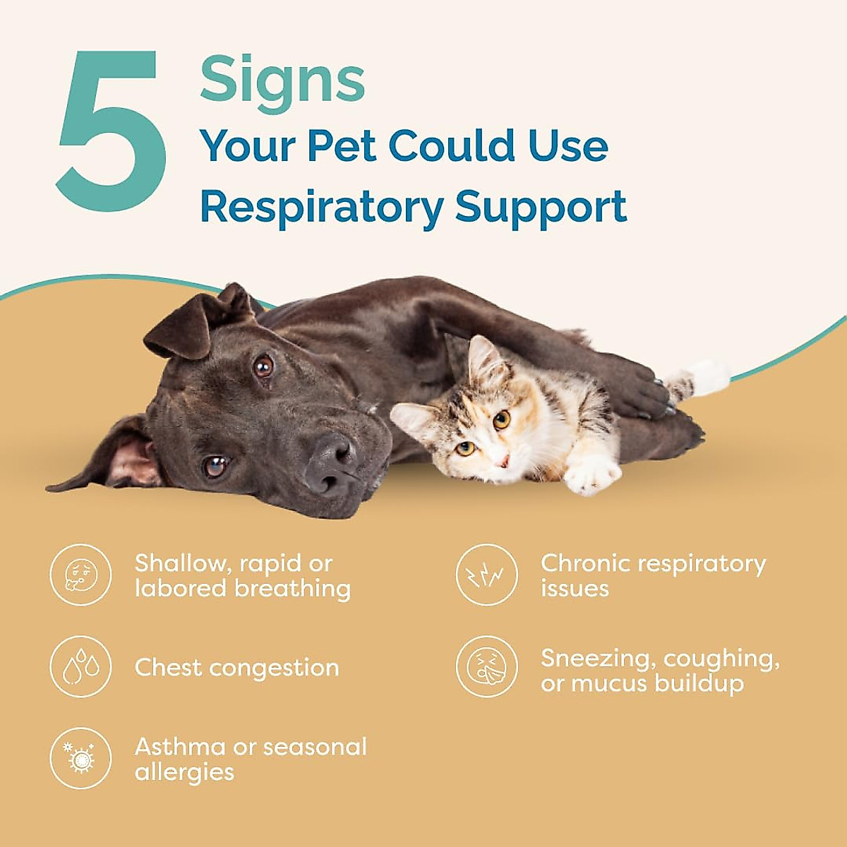 PranaPets Respiratory Support Supplement for Dogs & Cats | Naturally Promotes Optimal Respiratory Function in Pets | Safely aids with Symptoms of Seasonal Allergies