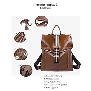 Women Backpack Purse PU Leather Shoulder Bag Travel Bag Handbag Casual Fashion Multifunctional Design Satchel Bags Anti-theft