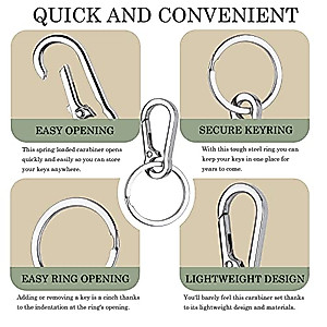 Geeice Metal Keychain Holder for Belt Heavy Duty Carabiner with Keyring Clips Organizer for Car Keys, Zinc Alloy, 2 Pack