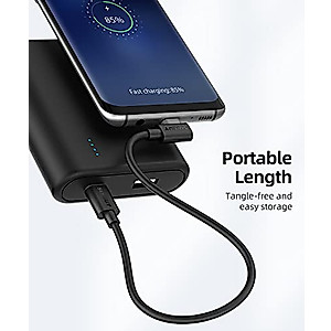 SUNGUY USB C to USB C Cable 1FT [2Pack], Right Angle 90 Degree Type C to C 60W PD Fast Charge Compatible for Samsung Galaxy S21 S20 S10, MacBook Air/Pro, iPad Pro 2020, Pixel 4/3 XL