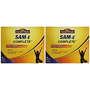 Nature Made SAM-e Complete 400 mg - 2 Boxes, 60 Enteric Tablets Each