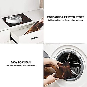 Galaxy Space Planet Printed Drying Mat For Kitchen Ultra Absorbent Microfiber Dishes Drainer Mats Non-Slip Silicone Quick Dry Pad - 18 X 16inch