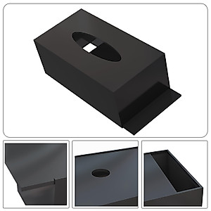 Acrylic Tissue Box Holder, PITBVO Rectangular Shiny Black Tissue Box Cover, Table Facial Napkin Dispenser for Car, Bathroom, Bedroom, Kitchen, Office, Living Room, Counter, Hotel Use