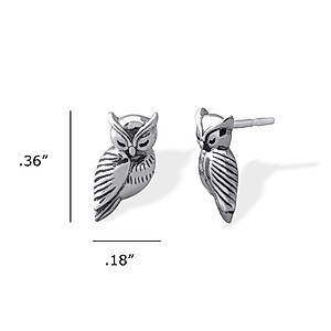 Boma Jewelry Sterling Silver Owl Stud Earrings