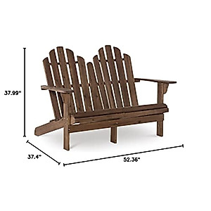 Linon Jayde Adirondack Double Bench, Teak