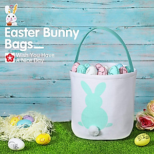 Weewooday 6 Pieces Bunny Easter Basket Bags for Kids Reusable Shopping Bags Bunny Totes Eggs Hunt Bags for Egg Toys Hunts Party Favor, Fresh Style(Fresh Style)