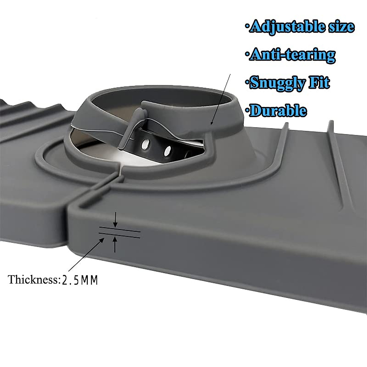 KOME LEATHER SZKMG 2022 Silicone Splash Guard for Kitchen Sink Snugly Fit for Handle Drip Water Catcher Silicone Mat Draining Water Pad Bathroom Kitchen Bar Sink (Black1)