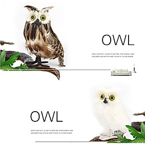 LWINGFLYER Realistic Brown Feathered Owl Artificial Furry Owl Foam Bird Ornaments for Party Decoration Wreath Crafts Tree Topper Christmas Ornaments 16cm/6.2inch