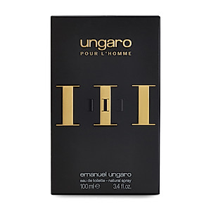 Emanuel Ungaro Pour L'Homme III Eau De Toilette Cologne Spray for Men, 3.4 Fl Oz