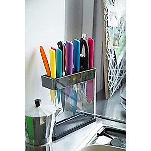 Kuhn Rikon Vision Transparent Storage Block for Knives and Scissors, 8.5 x 3 x 8.5 inches, Rectangular