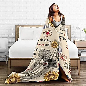 AJIIUSV to Sister Gifts Sunflower Sister Throw Blanket Christmas Blanket Gifts for Sister Birthday Thanksgiving Valentines Gifts 50"x60"