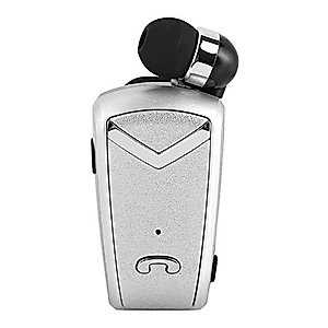 Zerone Wireless Bluetooth Headset in-Ear Retractable Business Lavalier Earphone, Noise Cancelling, MicBusiness/Workout/Driving(White)