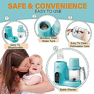 Amplim Baby Food Maker for Nutritious Homemade Meals | 11-in-1 Processor with Steam, Blend, Puree, Grinder, Chopper, Juicer, Defroster, Reheater, Cooker, Meal Station, and Bottle Sanitizer and Warmer