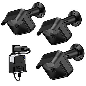 OLAIKE Housing and Metal Wall Mounting Bracket(3 Pack) for Blink Outdoor 3 (3th Gen) /XT/XT2,Weatherproof Protective Cover & 360° Adjustable Security Mount with Blink Sync Module Outlet Mount, Black