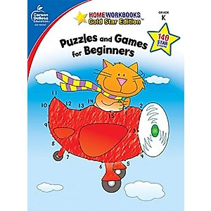 Puzzles and Games for Beginners, Grade K (Home Workbooks)
