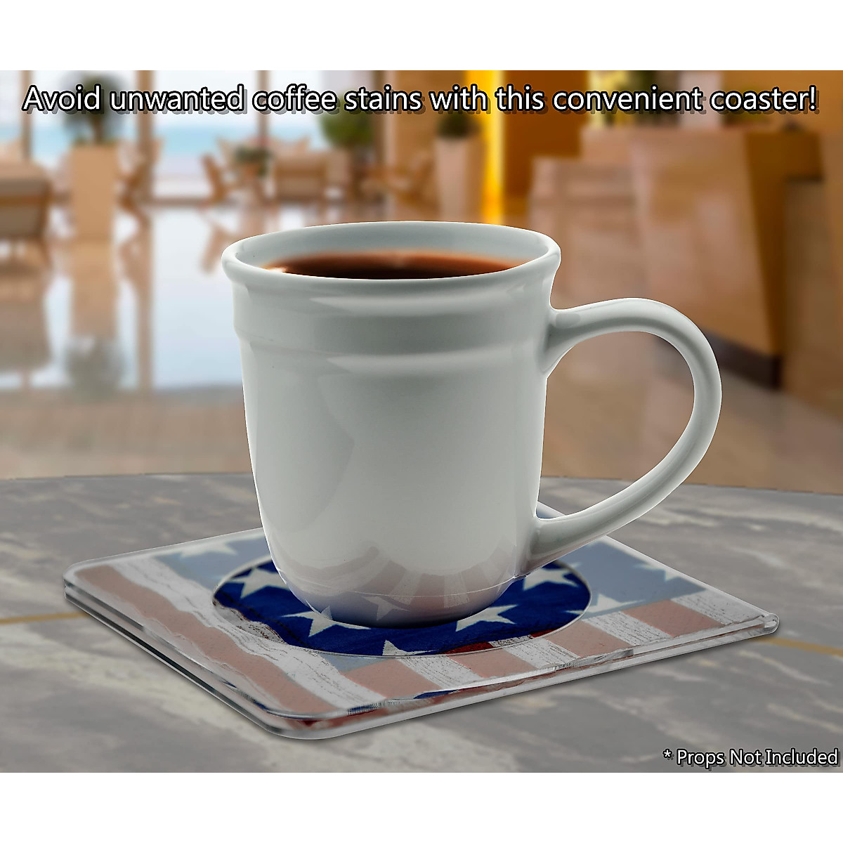 6 Pack Clear Acrylic Coasters Bar Decor Table Protection That Holds Cocktail Napkins by Marketing Holders