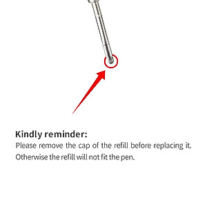 Black Ink Refills (6pcs), Replaceable Ballpoint Pen Refills, 1mm Medium Tip - Black