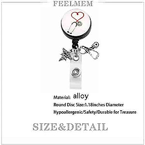 FEELMEM PA Medical Stethoscope Retractable Badge Holder Reel Clip Physician Assistant Gift Medical Student Gift Nurse Gift