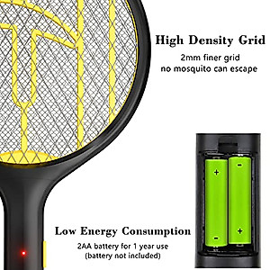 Endbug Electric Fly Swatter Racket 2 Pack, Hangable Mosquito Zapper, 3000V Handheld Bug Zapper Racket, Fly Zapper for Indoor & Outdoor