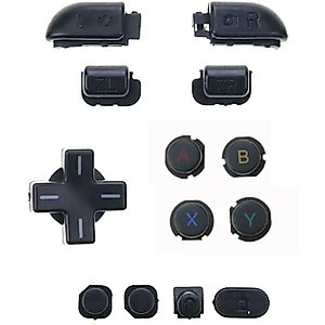 Replacement Full Buttons Set ABXY L R ZL ZR D-pad Home Power Buttons for Nintendo New 3DS XL LL Console Buttons (Red)