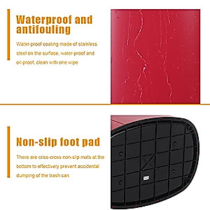 New Red 13-Gallon Touch Free Sensor Automatic Kitchen Office