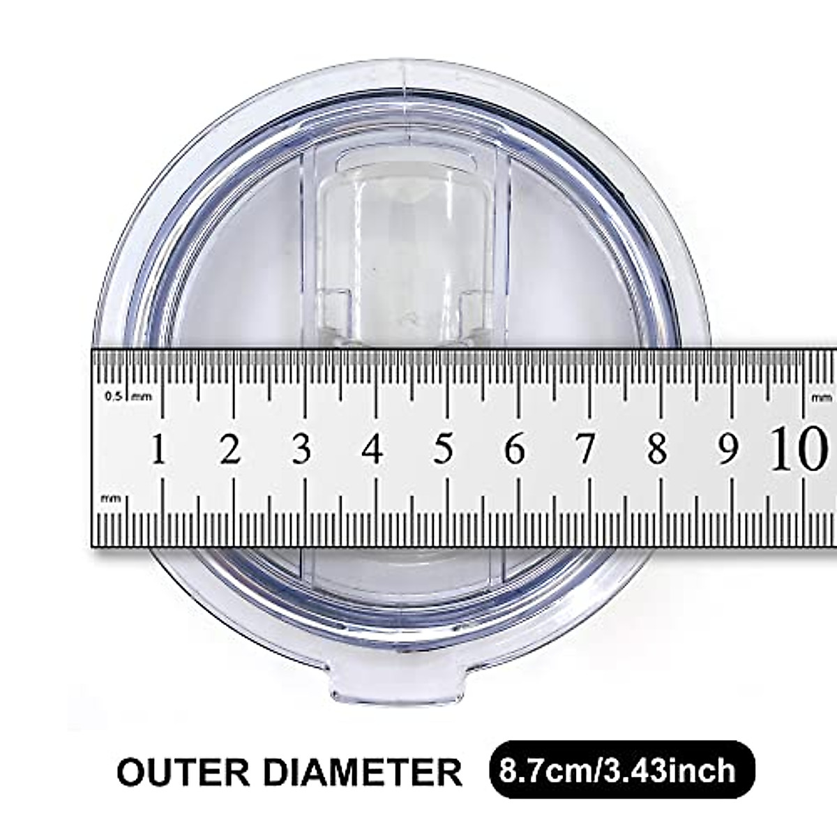 2 Replacement Lids for 20oz Stainless Steel Tumbler Travel Cup - Fits OF 3.2 INCH Yeti Rambler RTIC and others- Sliding(Transparent)