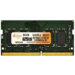 DOLGIX 8GB Single DDR4 3200(PC4-25600) X8 Unbuffered SODIMM 260-Pin Laptop Memory