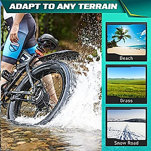 TT-EBIKE Folding Electric Bike Adults 750W Motor with 48V/15AH Removable Battery 26 inch 4.0 Fat Tire 31MPH Full Suspension System Snow Mountain Beach Ebike with Shimano 7-Speed Gear