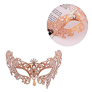 Toyvian Masquerade Mask Metal Lace Mask with diamond for Dance Party for Girls Women Party Supplies