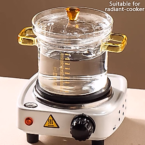 DEESUNG Glass Bowl with Handles and Lid, 15 OZ, With Measurement Marks, Food Grade High Borosilicate Glass, Measure Bowl, Bowl for Cereal, Dessert, Pasta, Salad and Soup